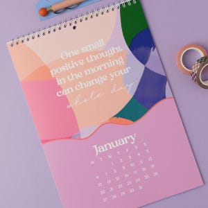 2025 Motivational Calendar, 2025 Wall Planner, 12 Month Hanging ...