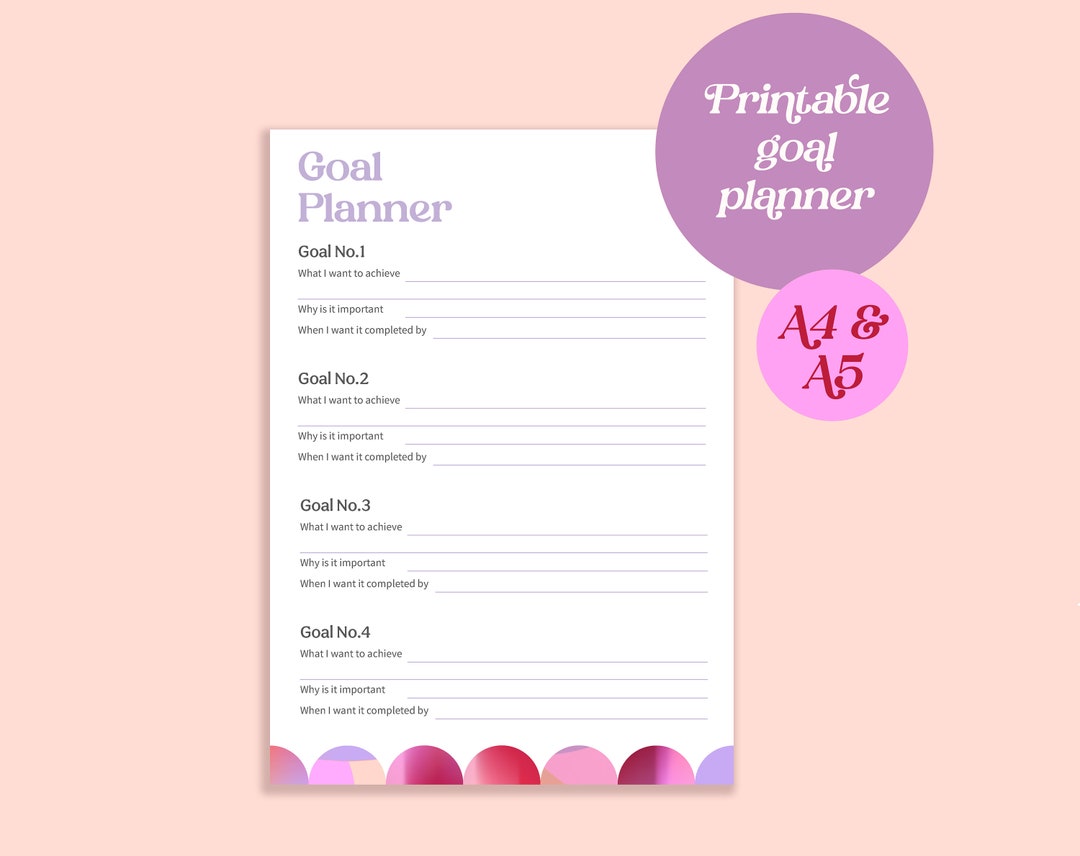 Goal Planner, Goal Setting Printable, Goal Plan Printable Download ...