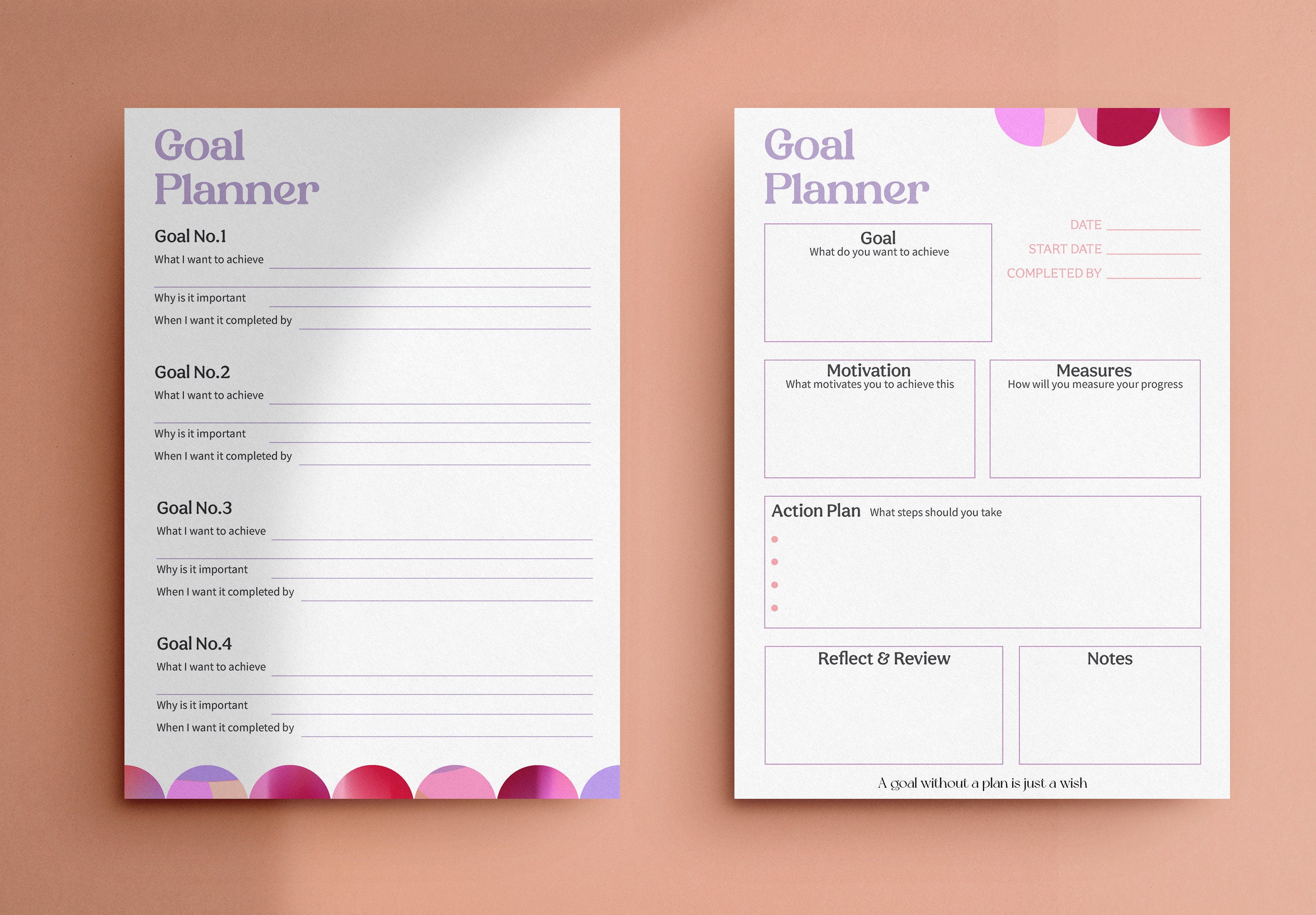 Goal Planner, Goal Setting Printable, Goal Plan Printable Download ...