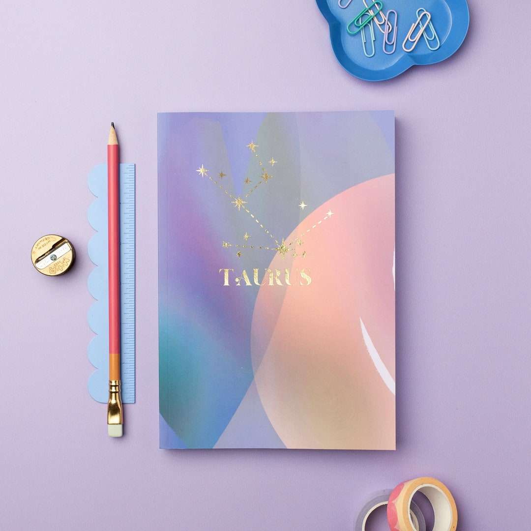 Taurus Luxury Gold Foil Journal Notebook, Star Sign Notebook, Zodiac ...