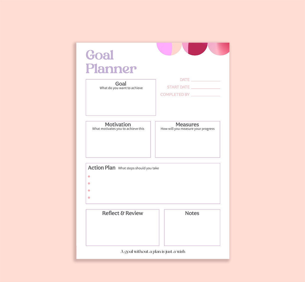 Goal Planner, Goal Setting Printable, Goal Plan Printable Download ...