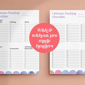 Holiday Packing Checklist, Digital Printable Checklist, Printable ...