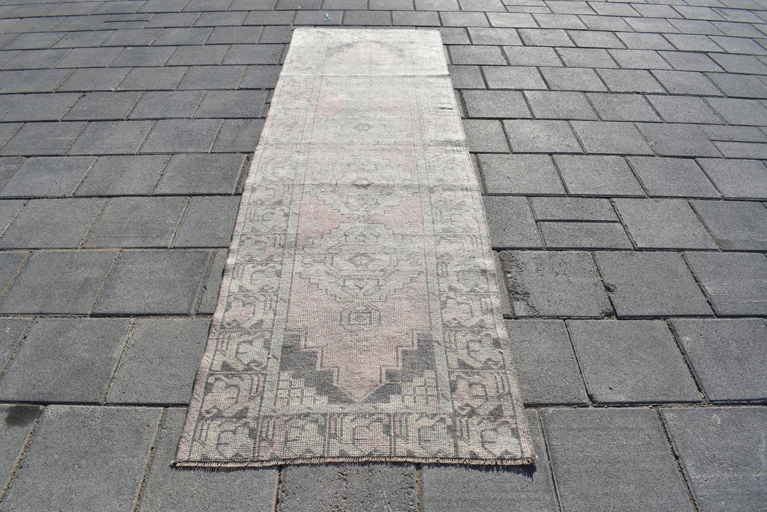 2x9 VINTAGE OUSHAK RUNNER, Turkish Runner 2x9, Runner 2x9,2'7x9'1 Ft ...