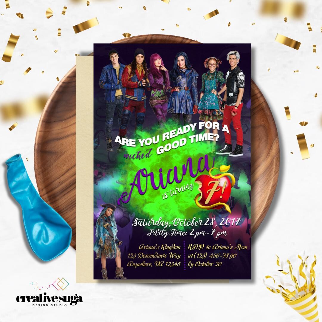 Descendants 2 Party Invitation// Descendants// Kids Party// Kids ...