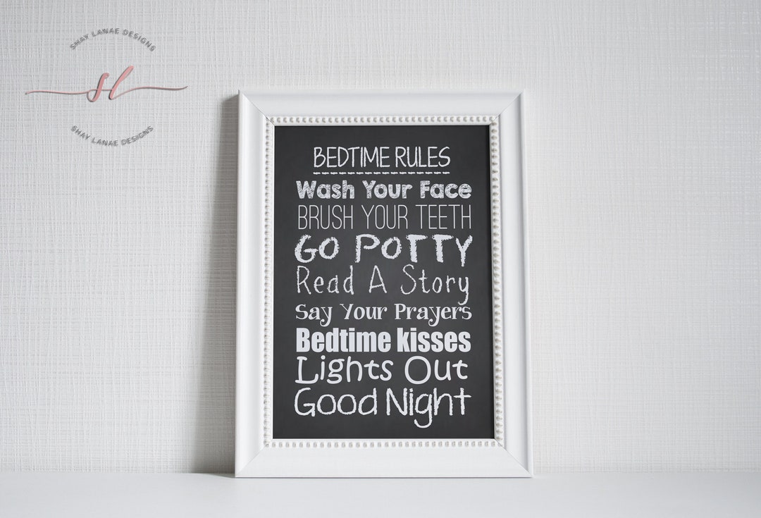 Bedtime Rules SVG Bundle Instant Download - Etsy