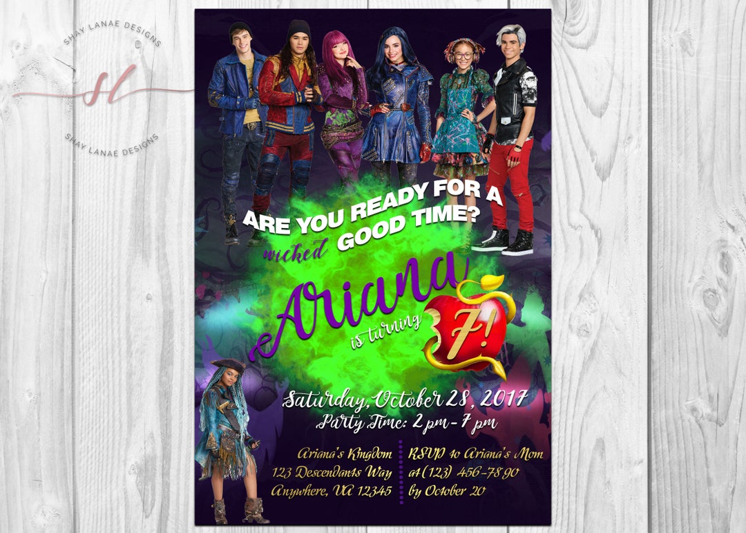 Descendants 2 Party Invitation// Descendants// Kids Party// Kids ...