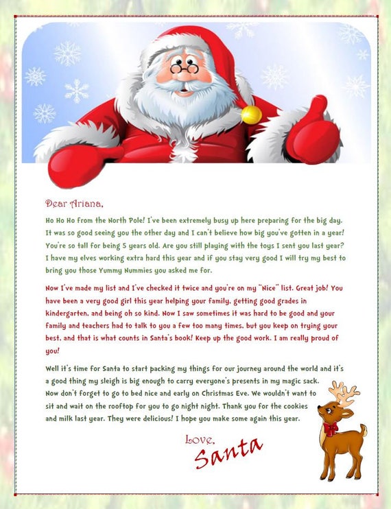 Personalized Letters From Santa Personalized Letters From Santa