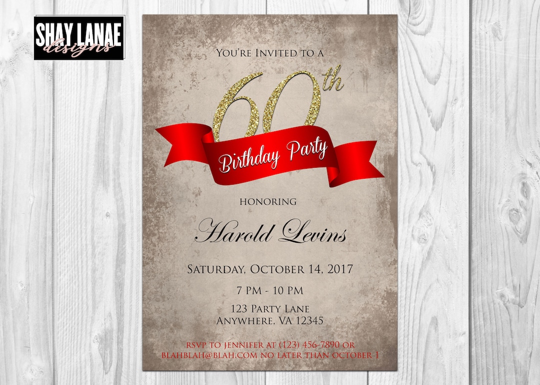 Vintage Birthday Party Invitation// Birthday Party Invitation// Vintage ...