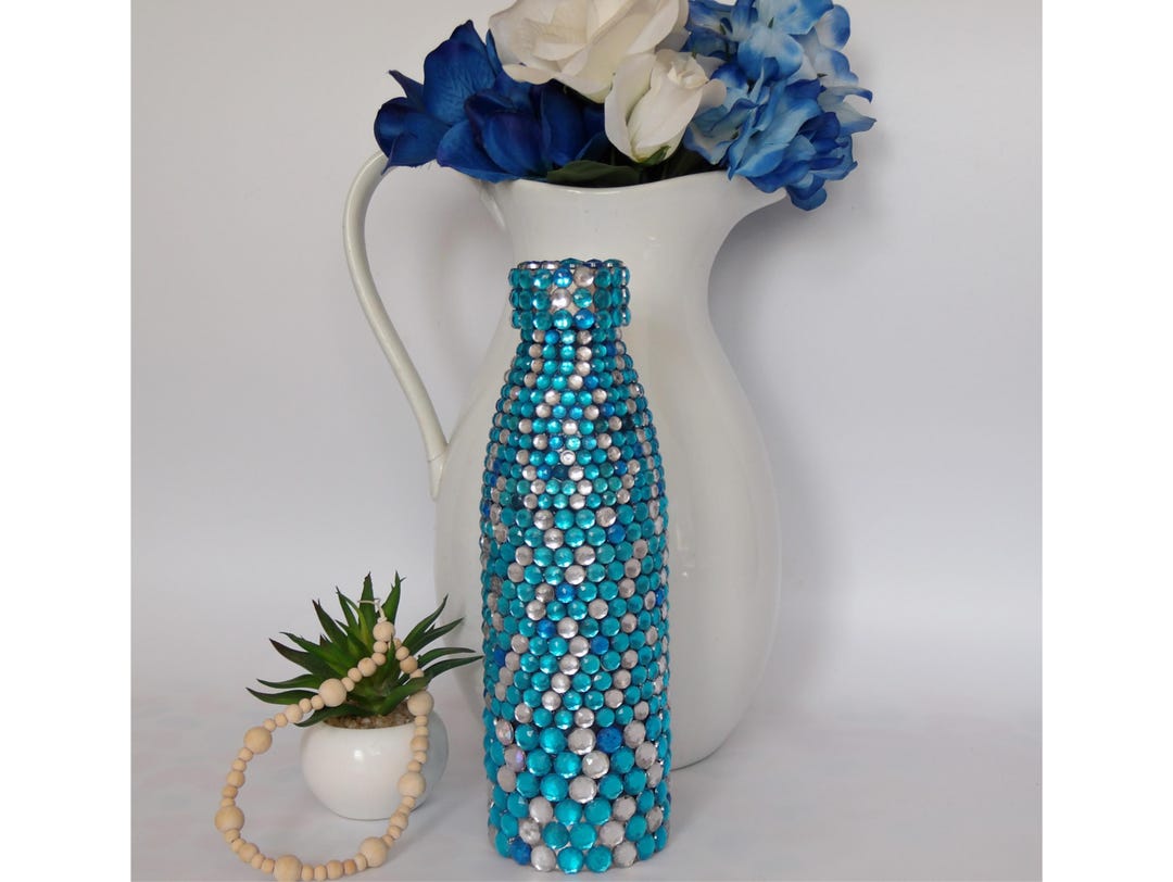 Water Bottle/handmade Blue Water Bottle/bottle Gifts/ Wedding/mother's ...