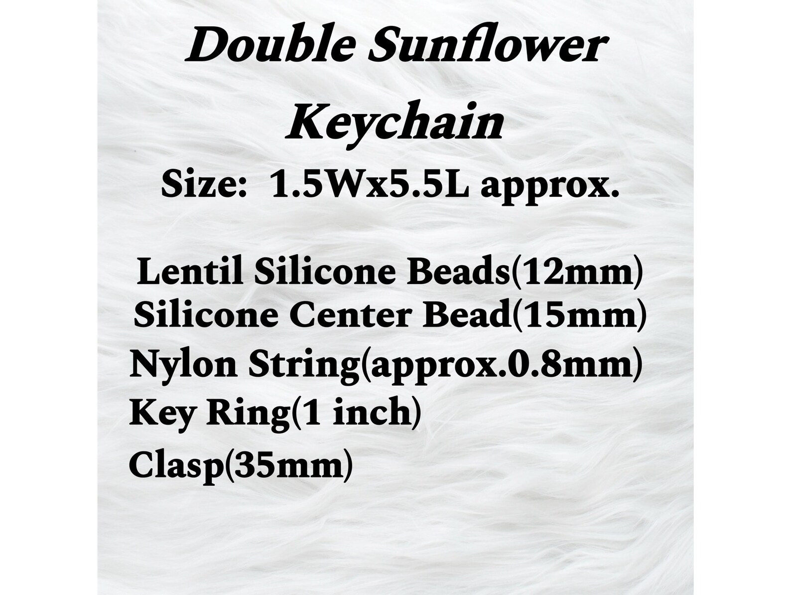 Flower Keychain-double Sunflower W/clasp, Lentil Silicone Beads Charm ...