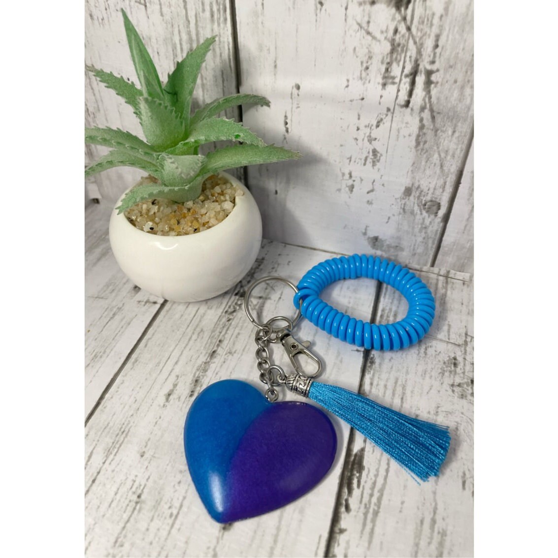Keychain- Resin Heart(2x2) W/mica Powder, Charm, Luggage, Purse, Bag ...