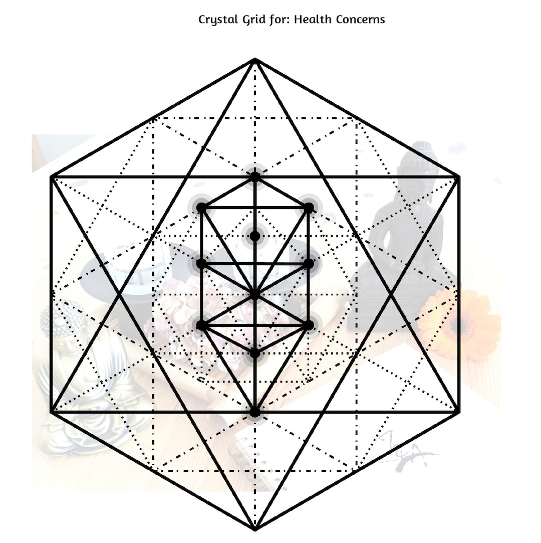 Printable Crystal Grid - Downloadable Hexagon Spiritual Grid for Health ...