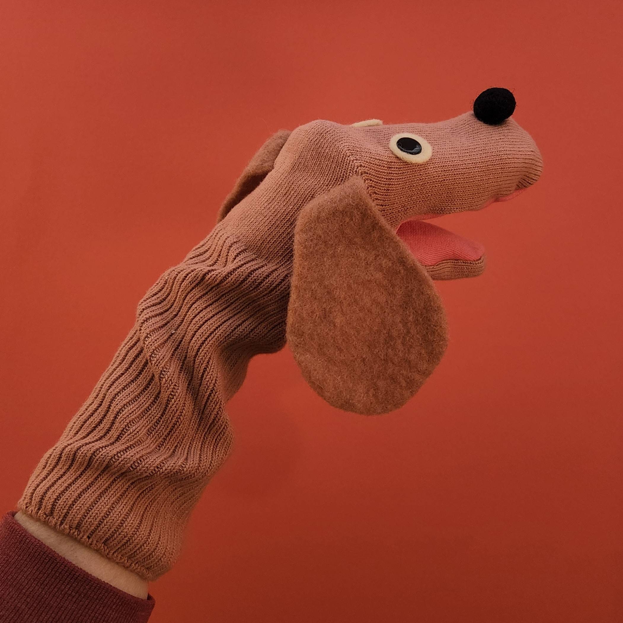 Sock Puppet- Cocoa the Dog Puppet - Etsy