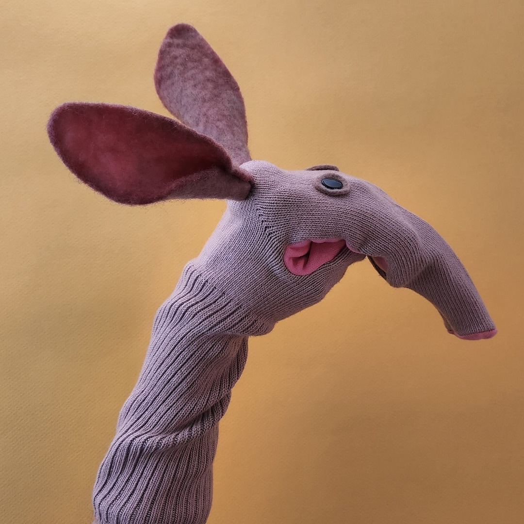 Sock Puppet- Hoover the Aardvark Sock Puppet - Etsy Australia