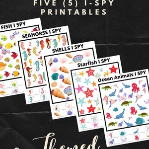 Ocean Ispy, Set of 5, Seek and Find Printable Worksheet, Counting ...