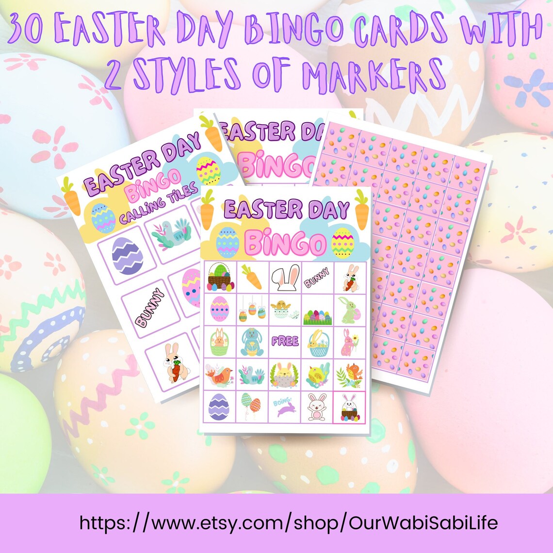 30 Printable Easter Day Bingo Cards Easter Bingo Cards for | Etsy