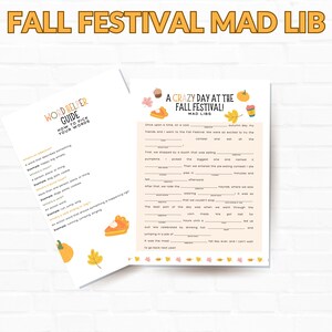 Fall Festival Mad Libs, Autumn Mad Libs - Etsy