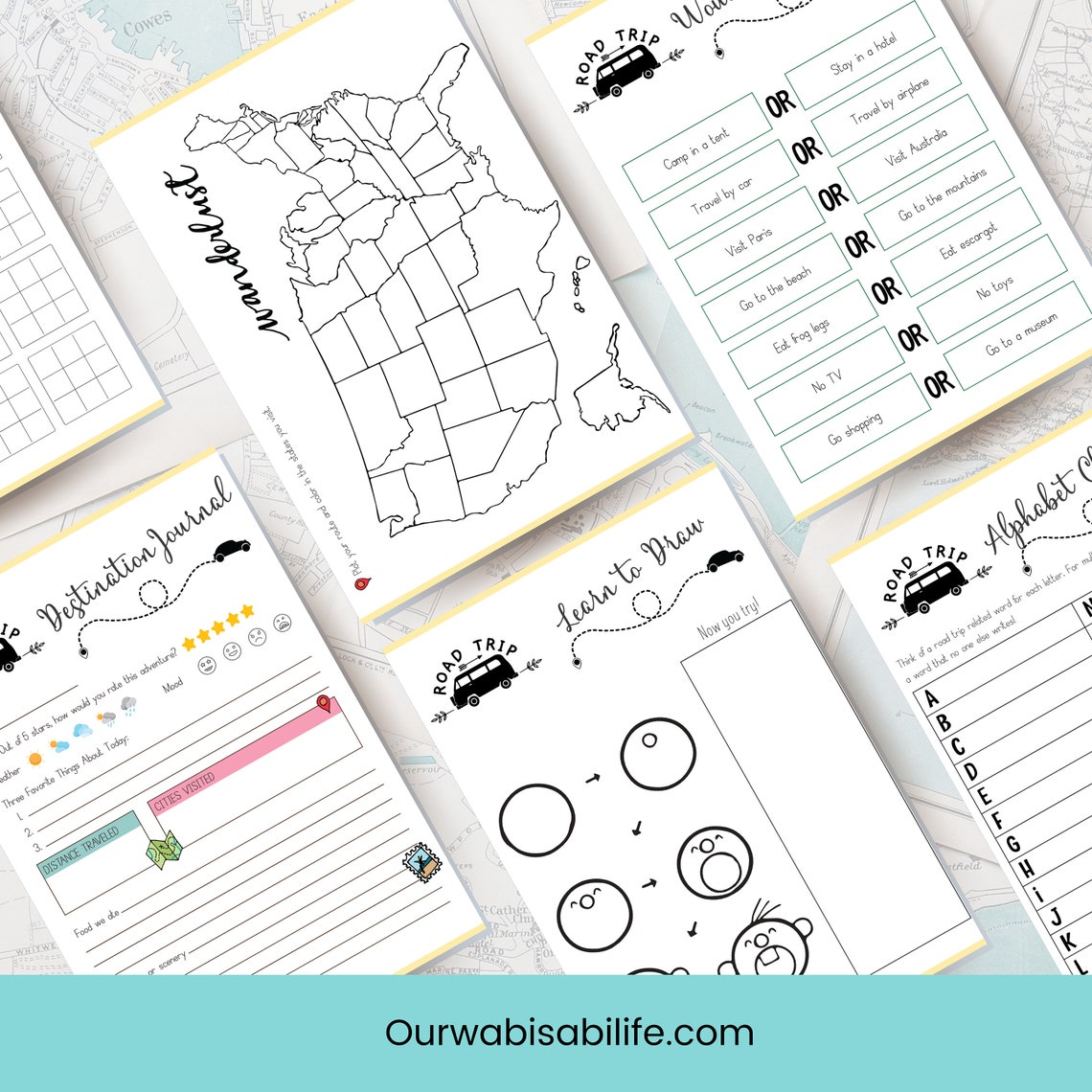 Printable Road Trip Journal and Activity Book for Kids, Road Trip ...