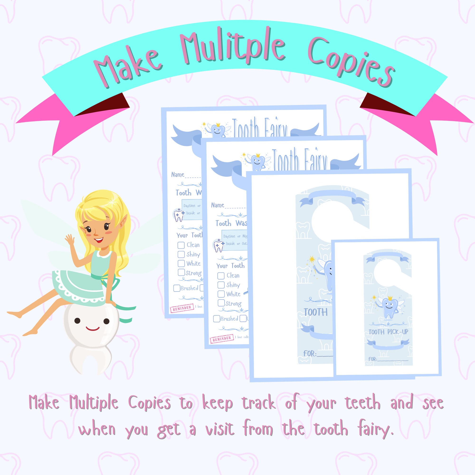 Printable Tooth Fairy Kit With Tooth Fairy Tooth Certificate and ...