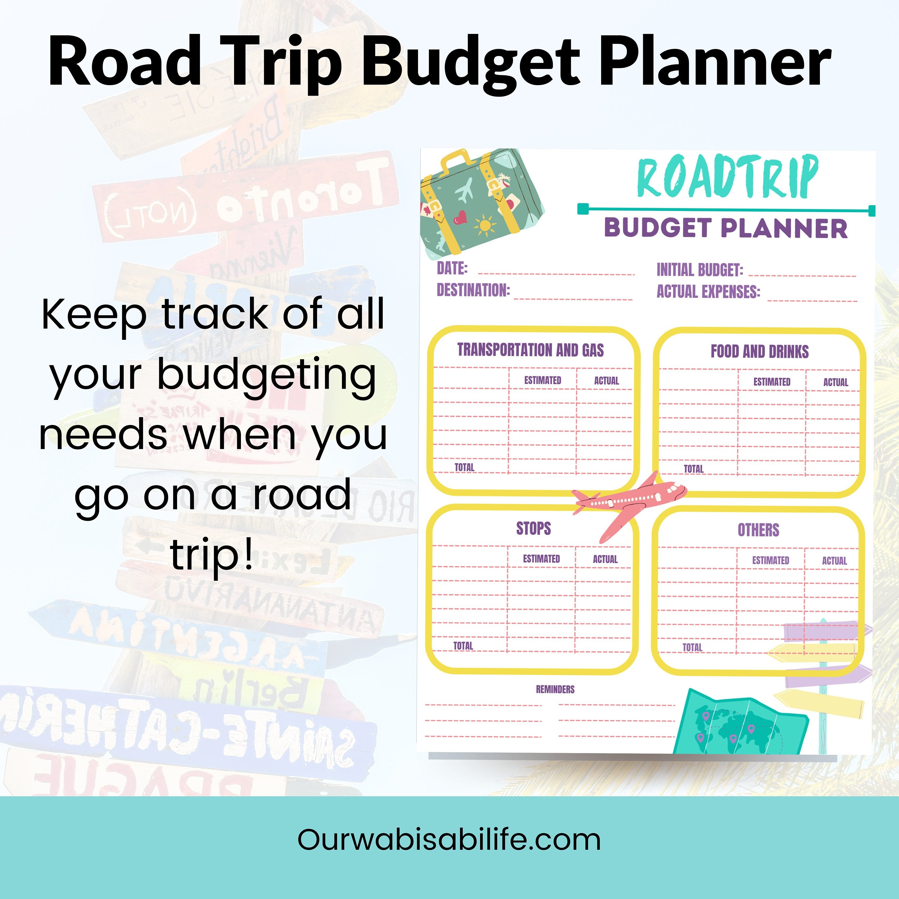 Road Trip Planner, Budget Planner, Printable Planner - Etsy
