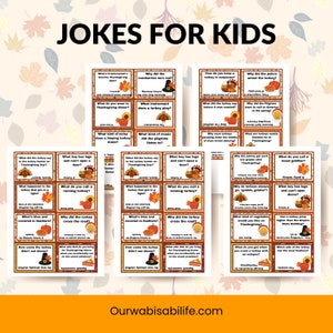 Thanksgiving Jokes for Kids, DIGITAL Thanksgiving Lunch Box Notes for ...