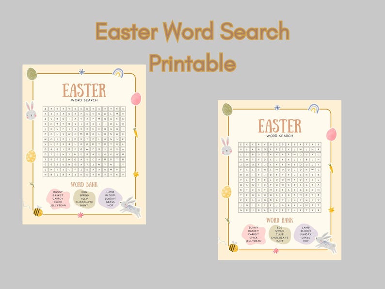 Recherche de mots de Pâques à imprimer pour les enfants, activité de ...