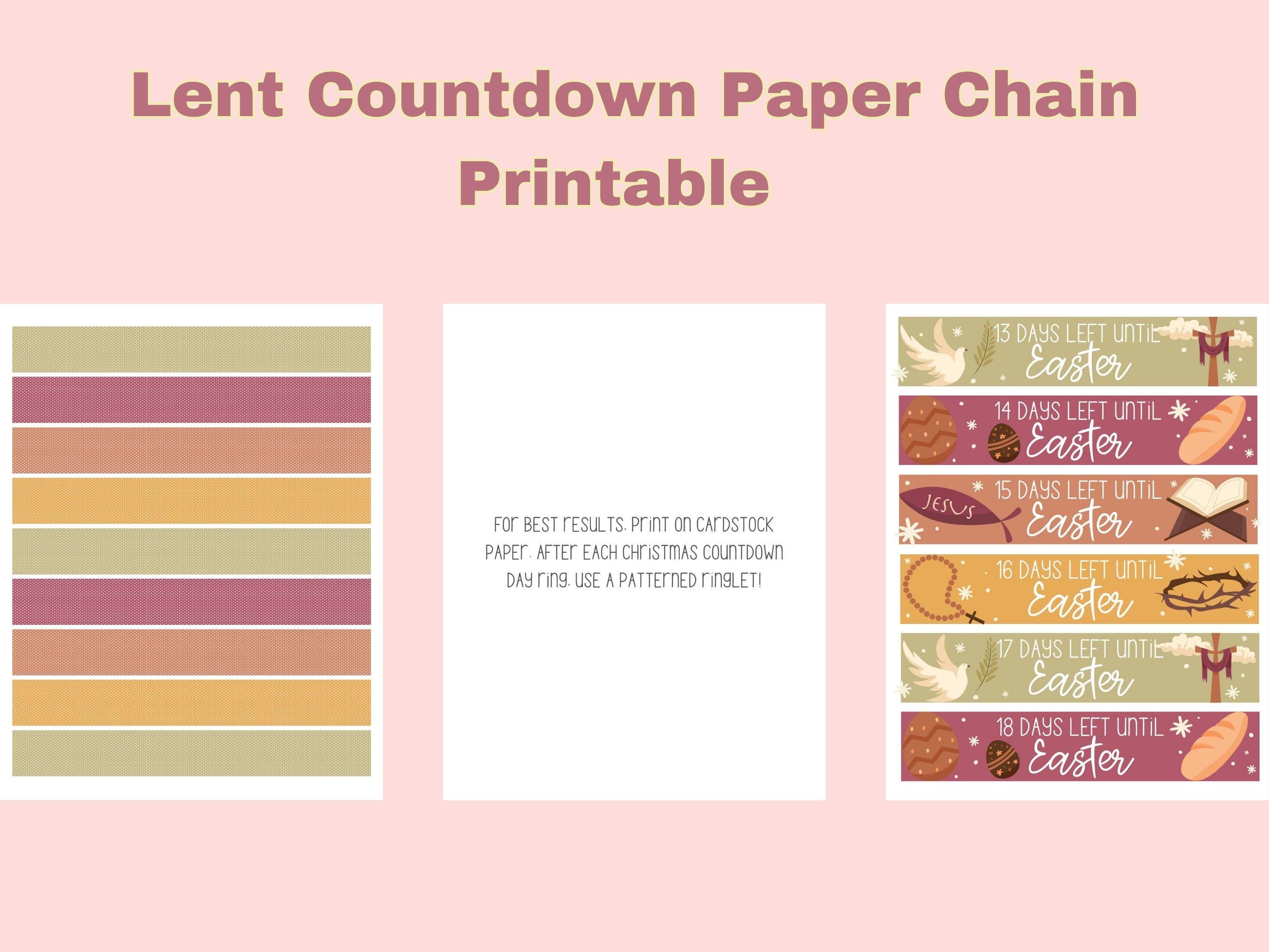 Lent Countdown Paper Chain Printable – 40 Days Until Easter Christian ...
