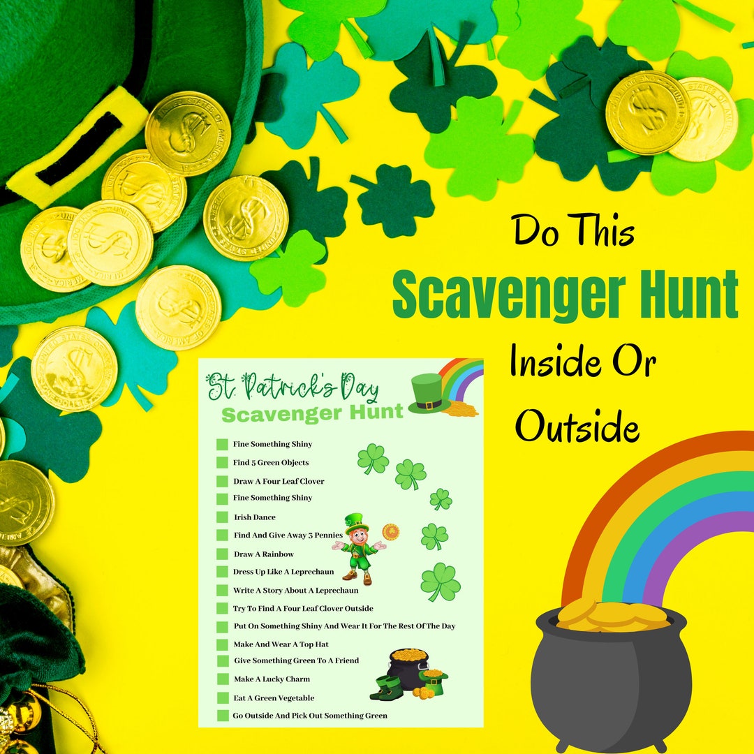St Patrick's Day Scavenger Hunt Printable, St Patty's Party Scavenger ...