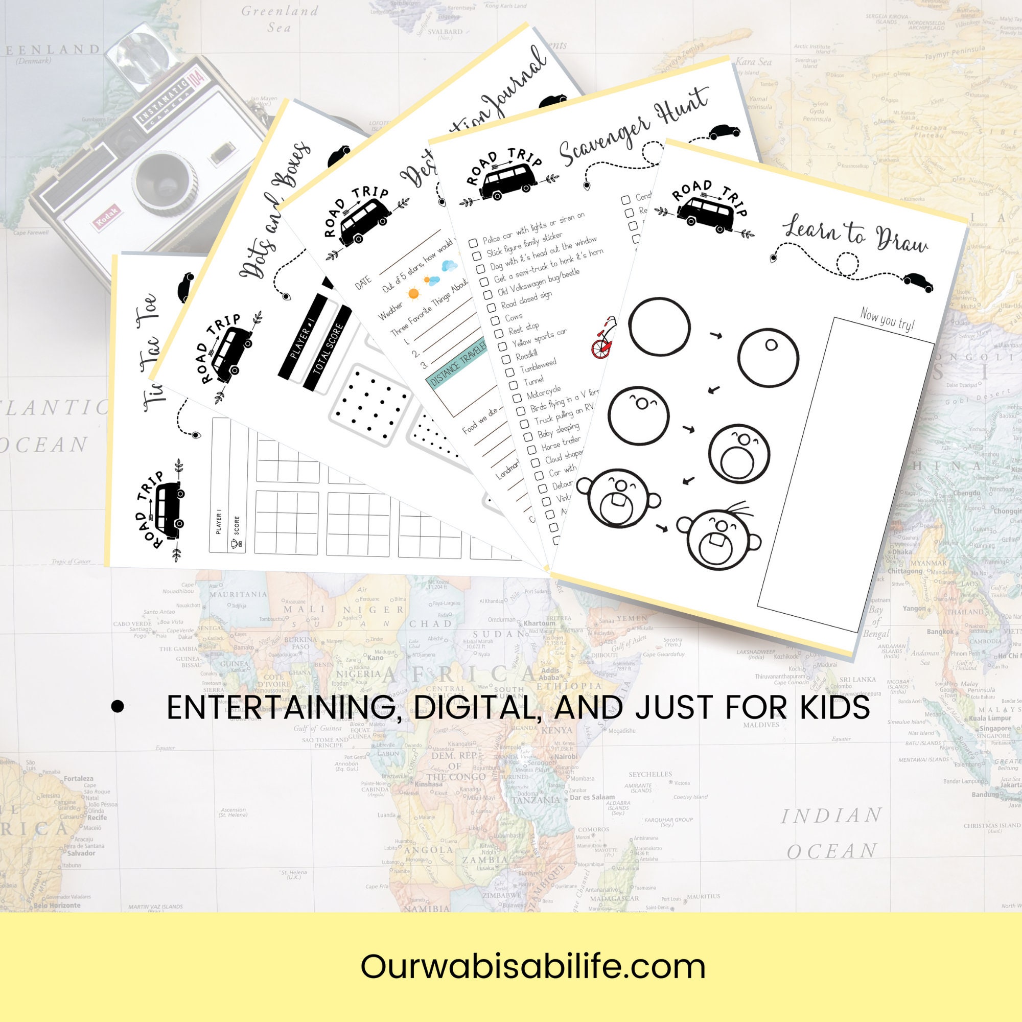 Printable Road Trip Journal and Activity Book for Kids, Road Trip ...