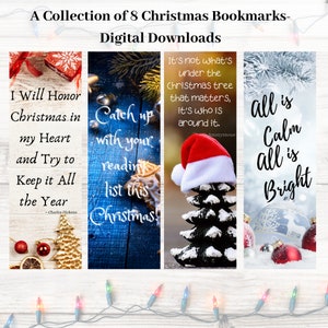 Printable Christmas Bookmarks Christmas Quotes Set of 8 | Etsy
