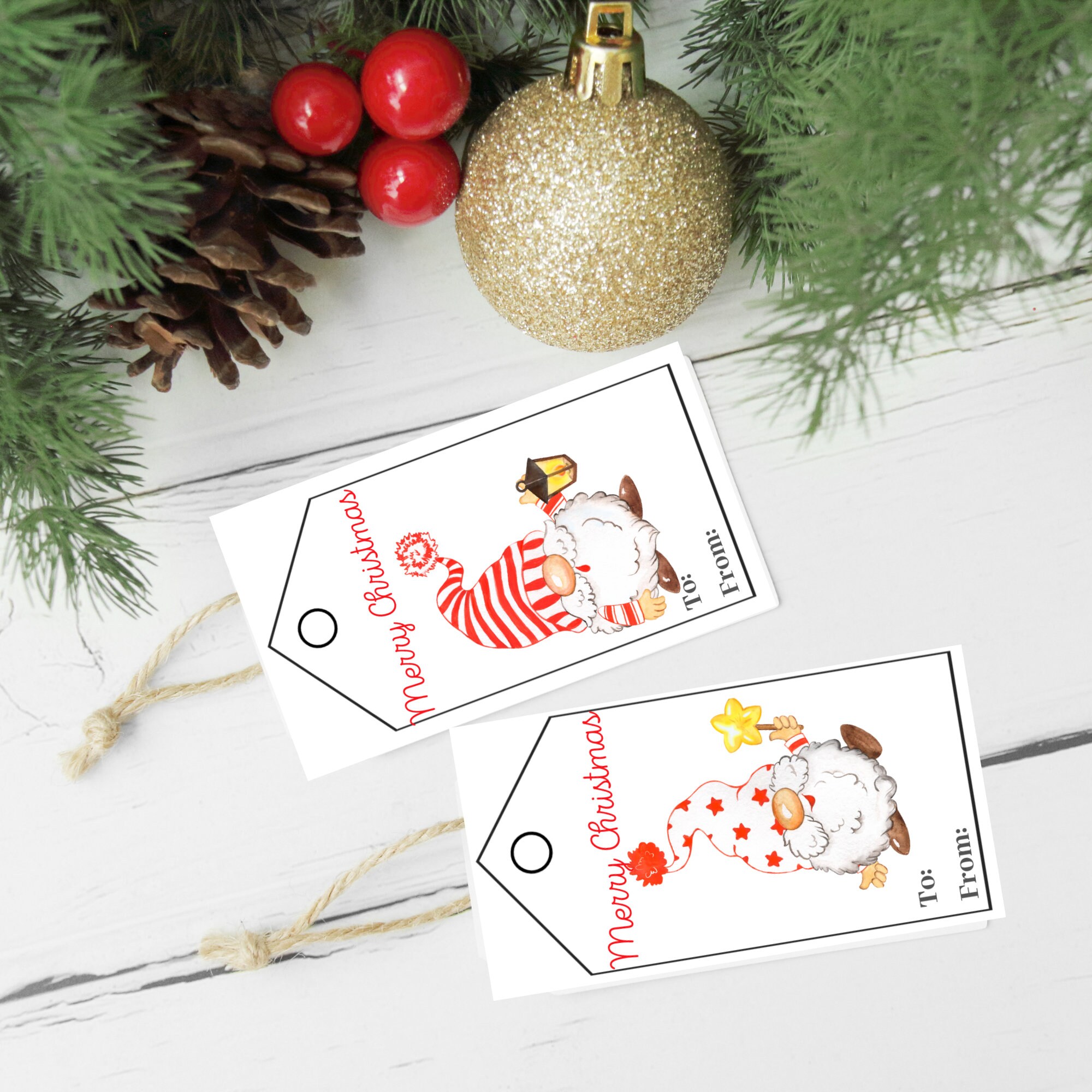 Gnome Christmas Gift Tags Printable Christmas Gift Tags Instant ...