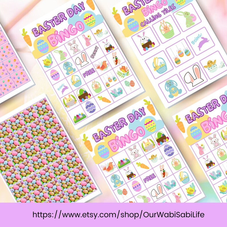 30 Printable Easter Day Bingo Cards Easter Bingo Cards for | Etsy