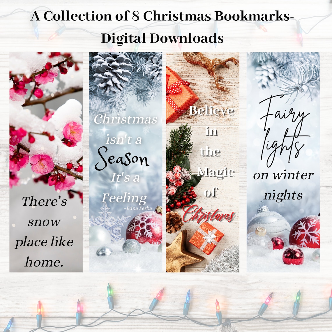 Printable Christmas Bookmarks Christmas Quotes Set of 8 | Etsy