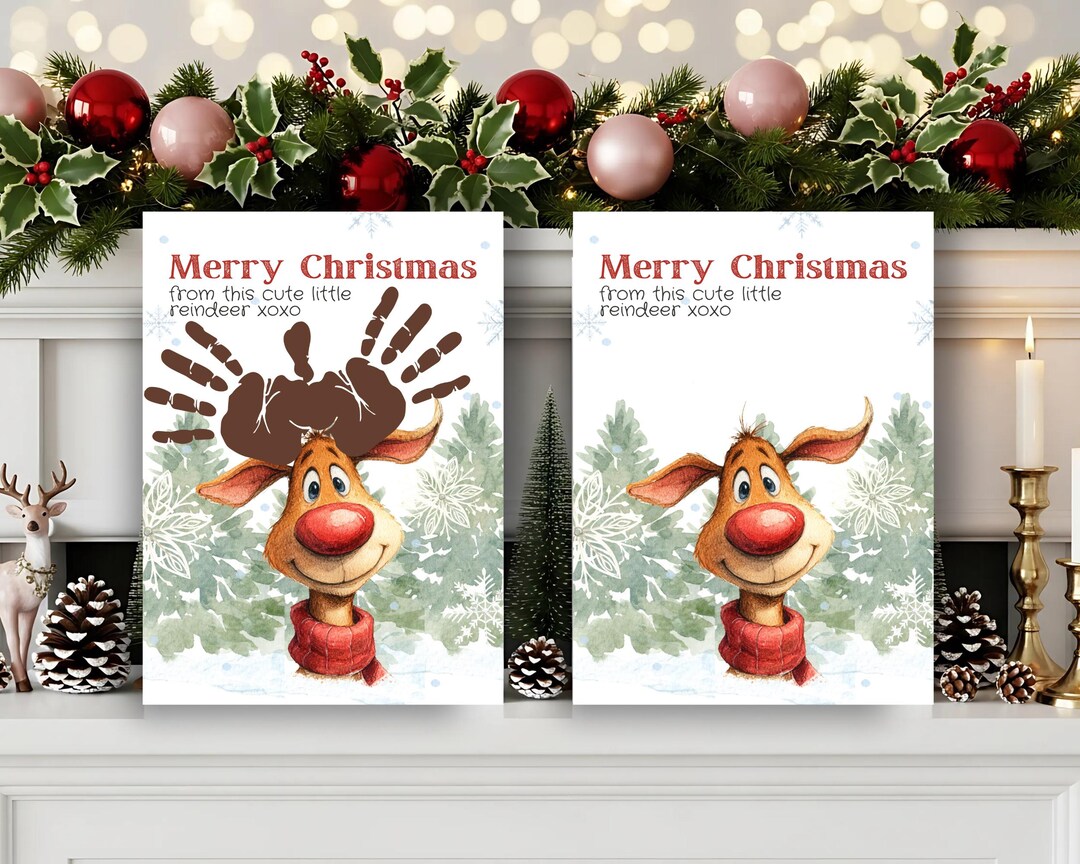 Christmas Reindeer Handprint Craft Printable • Holiday Kids Craft ...