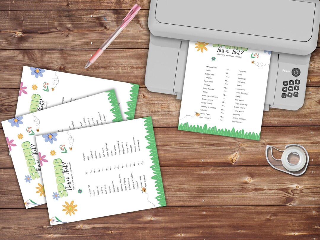 Spring This or That Game Printable, Fun Spring Activity for Kids ...