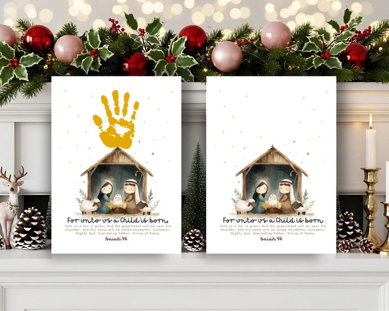 Nativity Handprint Craft Printable • Christmas Story Kids Craft • Faith ...