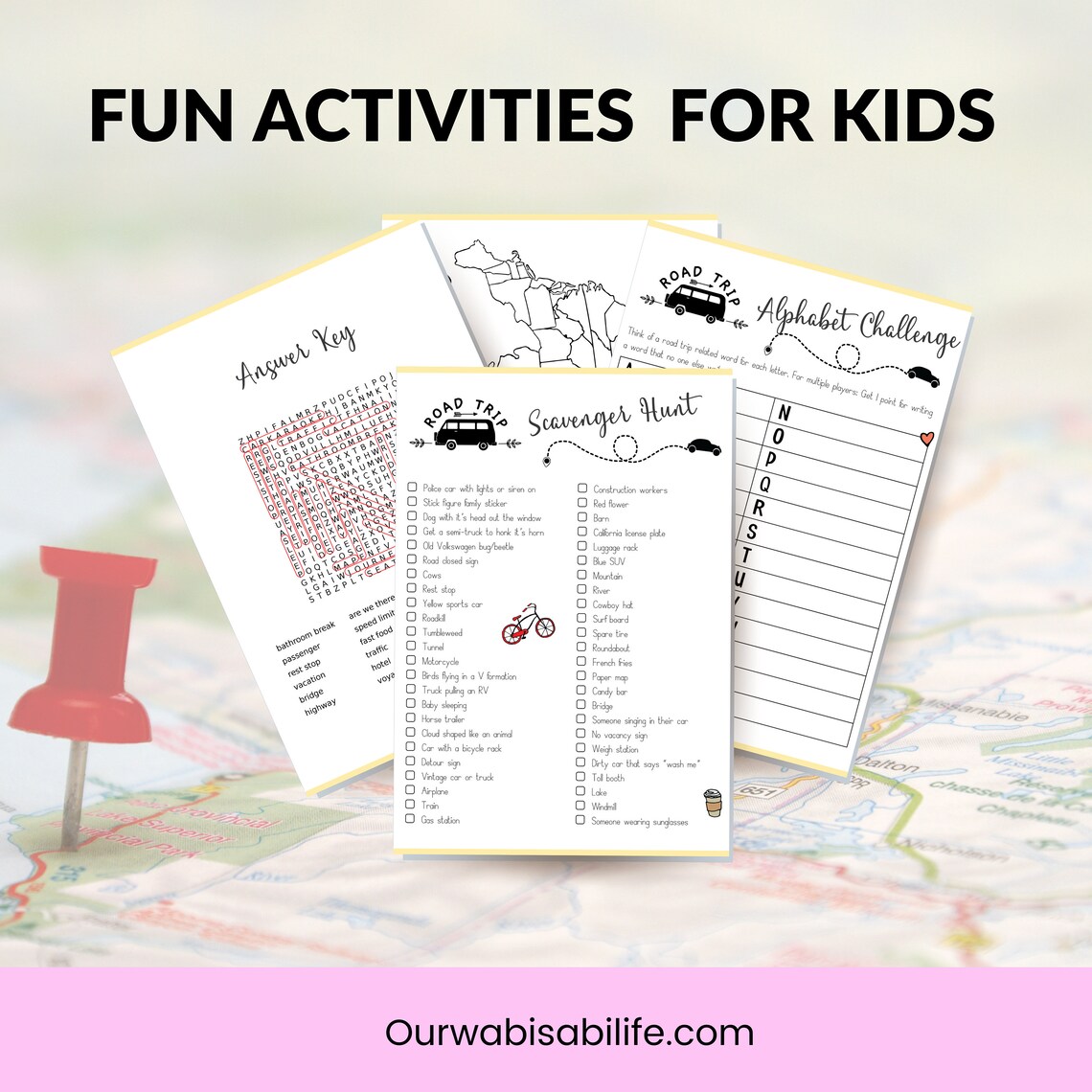 Printable Road Trip Journal and Activity Book for Kids, Road Trip ...