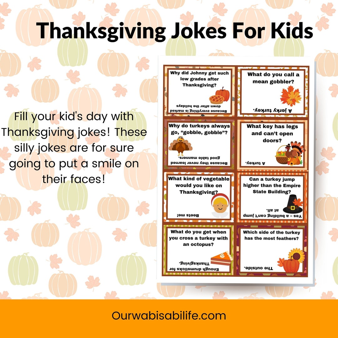 Thanksgiving Jokes for Kids, DIGITAL Thanksgiving Lunch Box Notes for ...