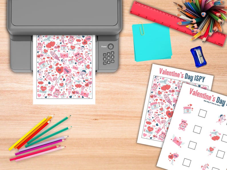Valentine’s Day I Spy Printable Game for Kids | Valentine Activity for ...