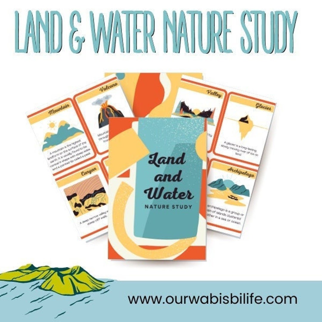 Land and Water Forms Study Packet, Nature Study, Land Form Flash Cards ...