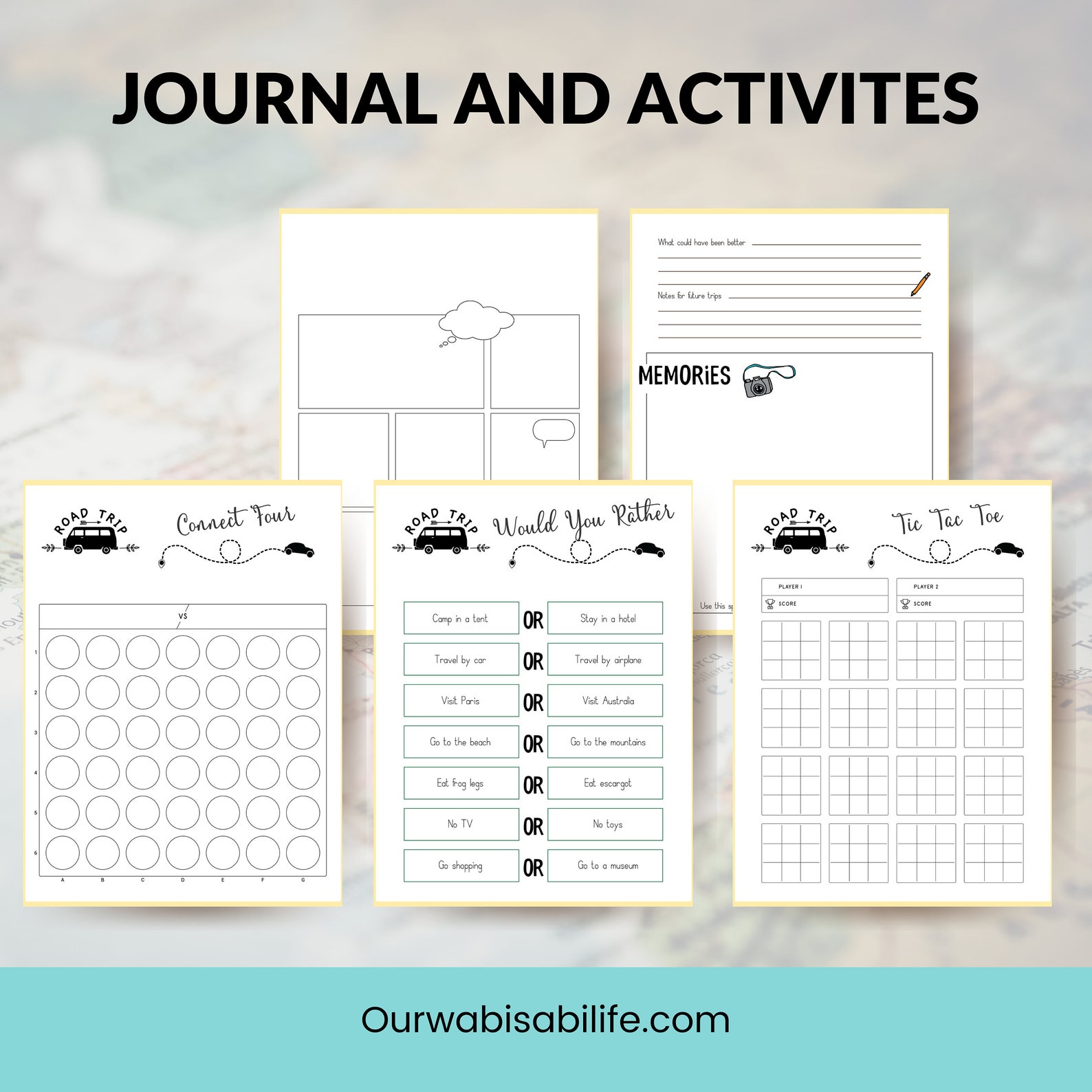 Printable Road Trip Journal and Activity Book for Kids, Road Trip ...