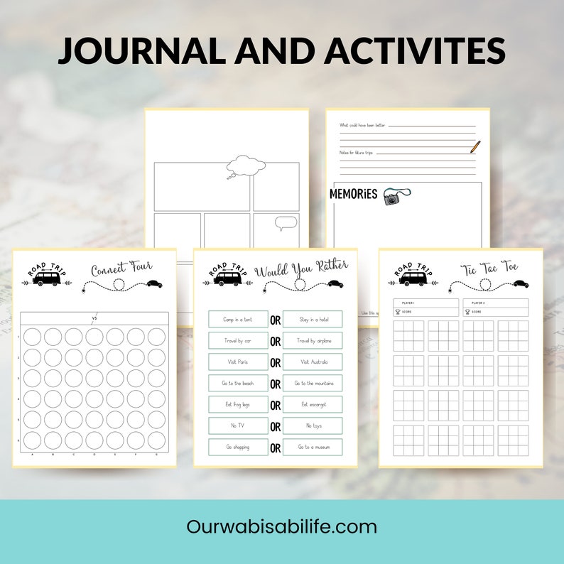 Printable Road Trip Journal and Activity Book for Kids, Road Trip ...