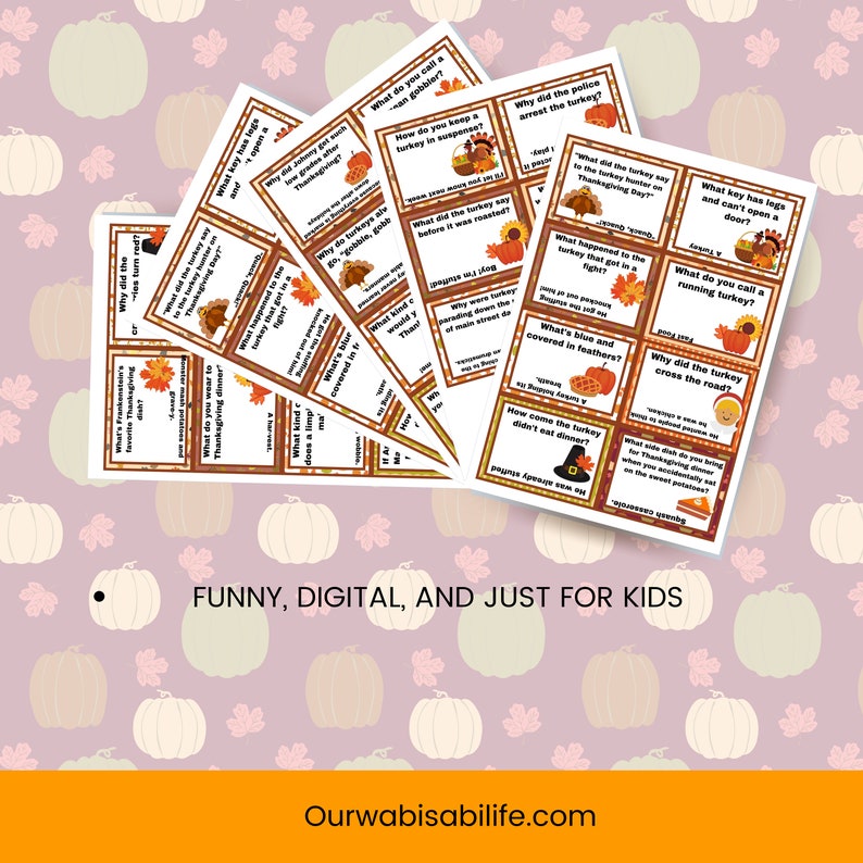 Thanksgiving Jokes for Kids, DIGITAL Thanksgiving Lunch Box Notes for ...