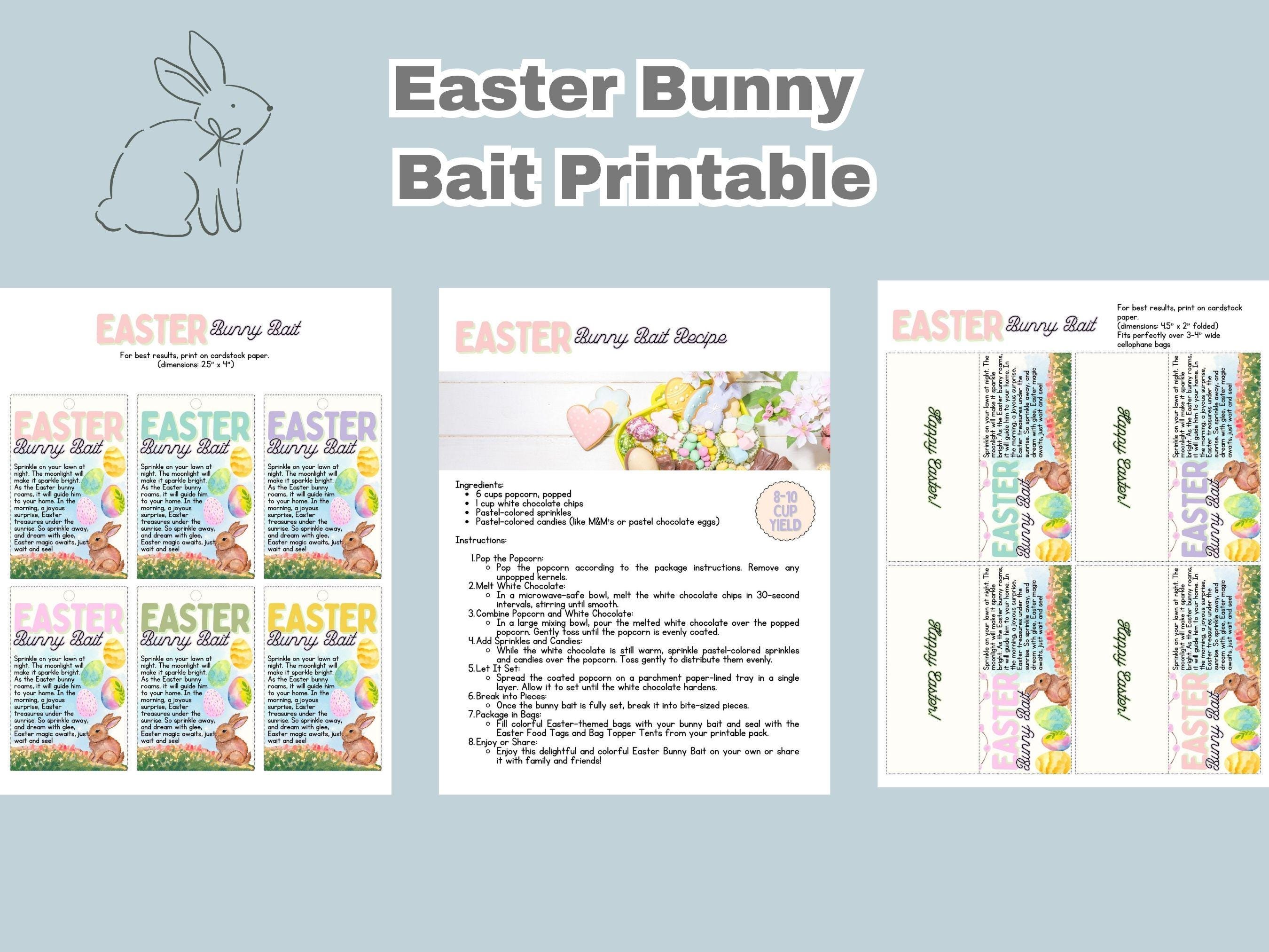 Easter Bunny Bait Printable Tags & Recipe Card – Bunny Bait Treat Bag ...