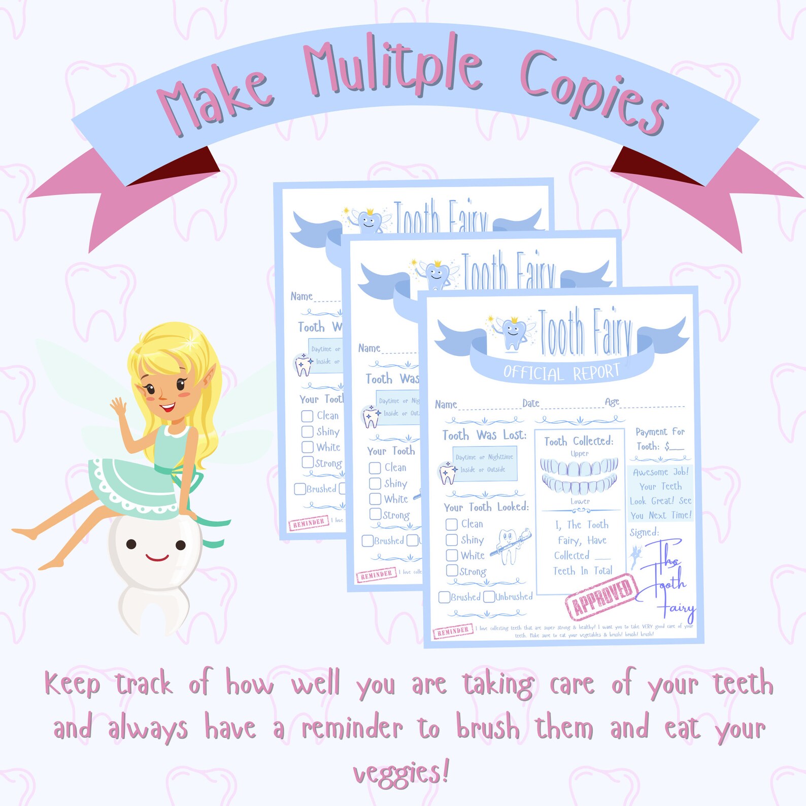 Printable Tooth Fairy Certificate, First Tooth Certificate, Tooth Fairy ...