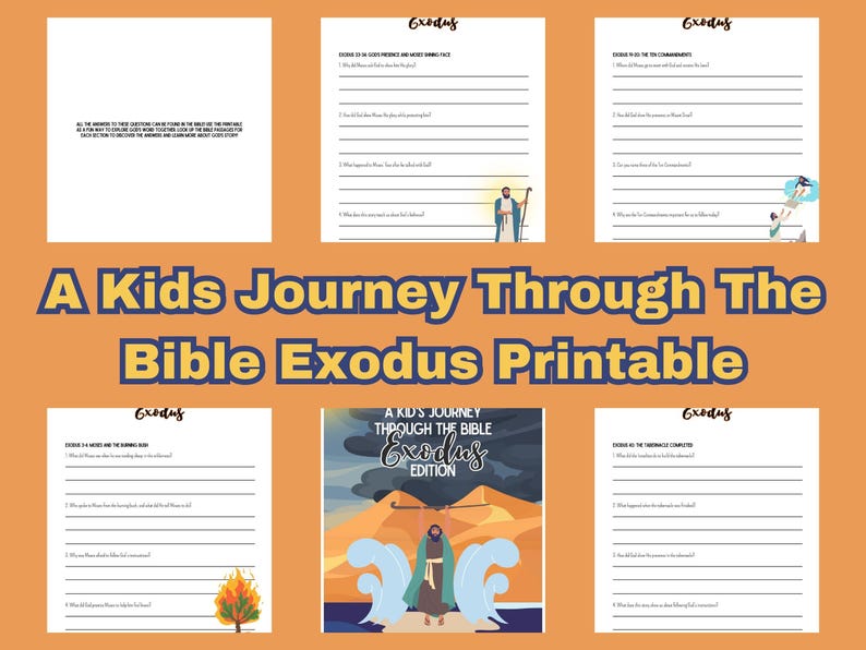 Kids Bible Study Exodus Printable | Sunday School Worksheets ...