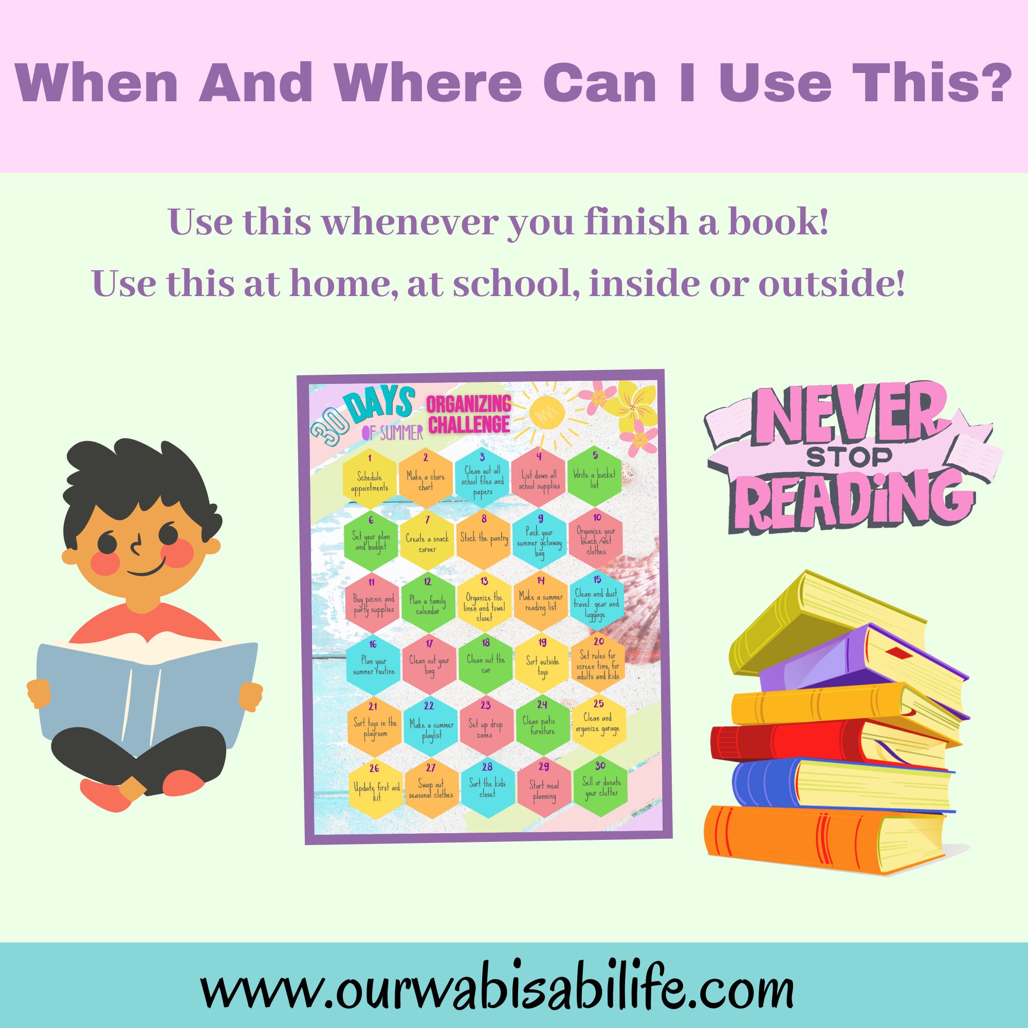 Colorful Reading Log - Printable Digital Download - Etsy