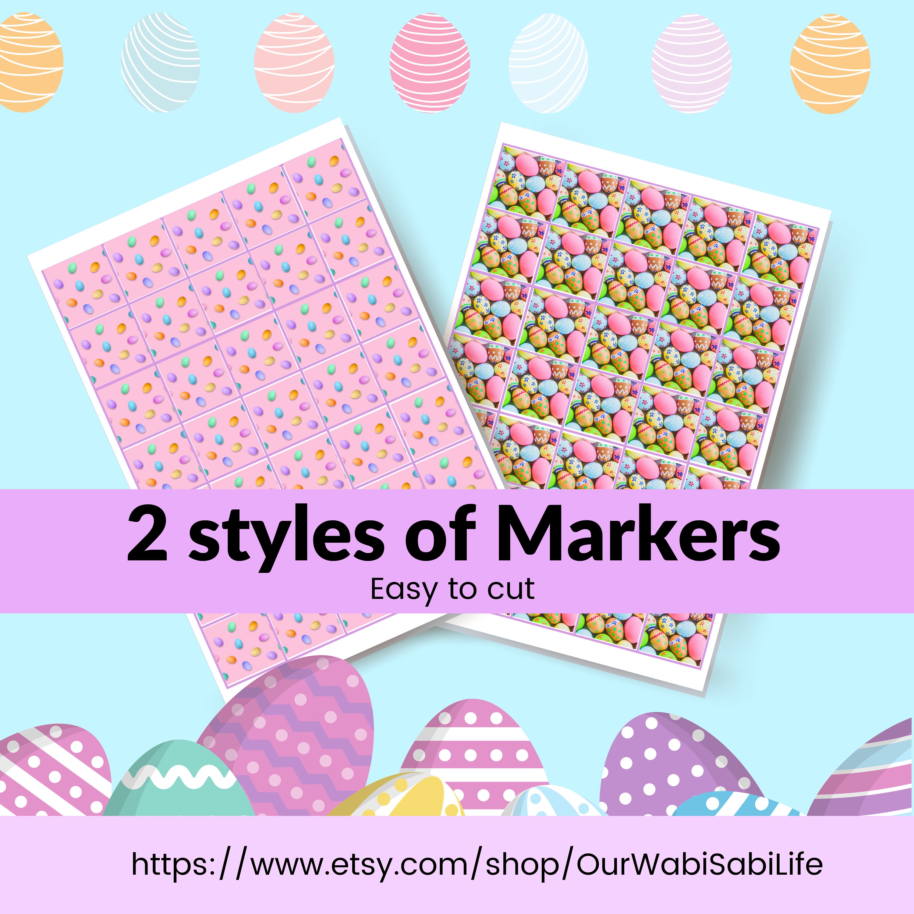 30 Printable Easter Day Bingo Cards, Easter Bingo Cards for Kids, Easy ...