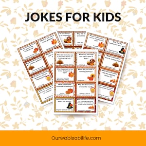 Thanksgiving Jokes for Kids, DIGITAL Thanksgiving Lunch Box Notes for ...