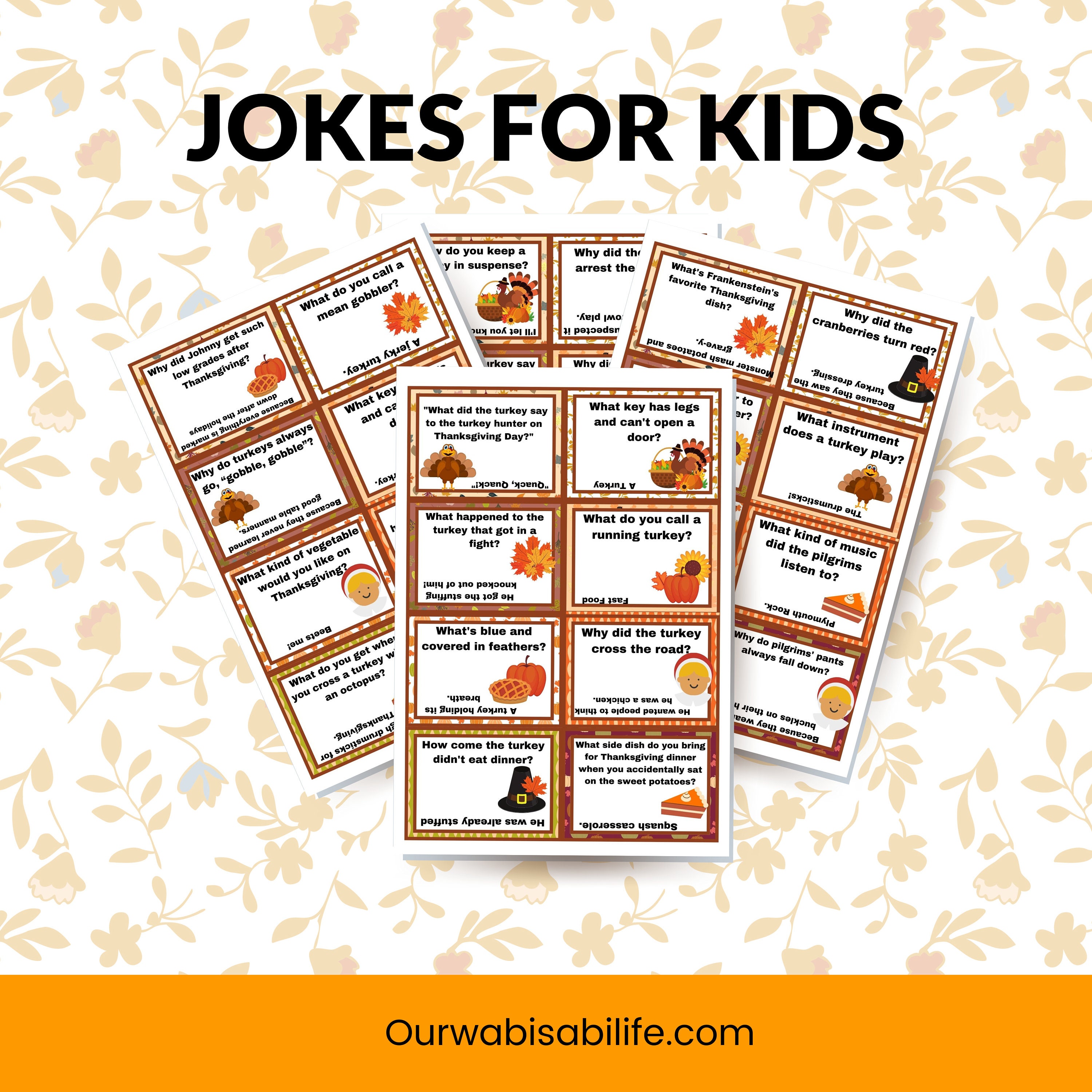 Thanksgiving Jokes for Kids, DIGITAL Thanksgiving Lunch Box Notes for ...